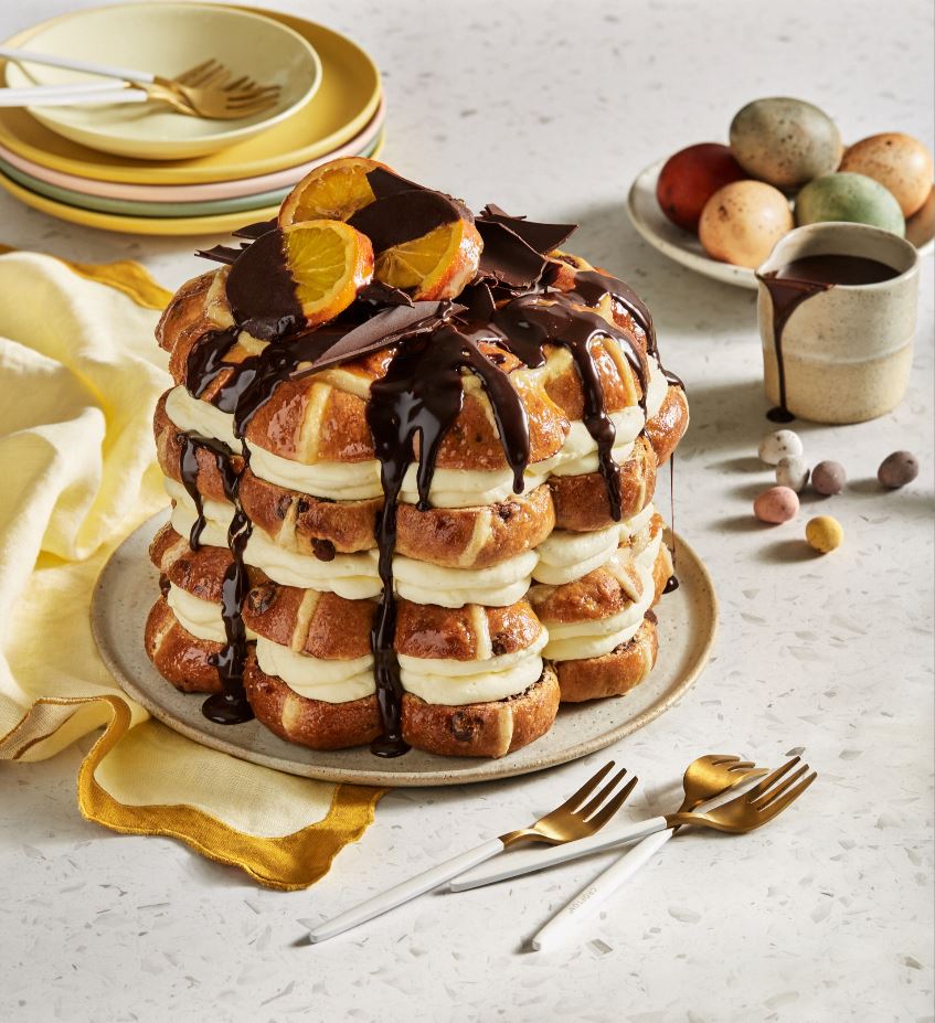 Dark Chocolate Hot Cross Bun Cake Easter Recipe | Harvey Norman