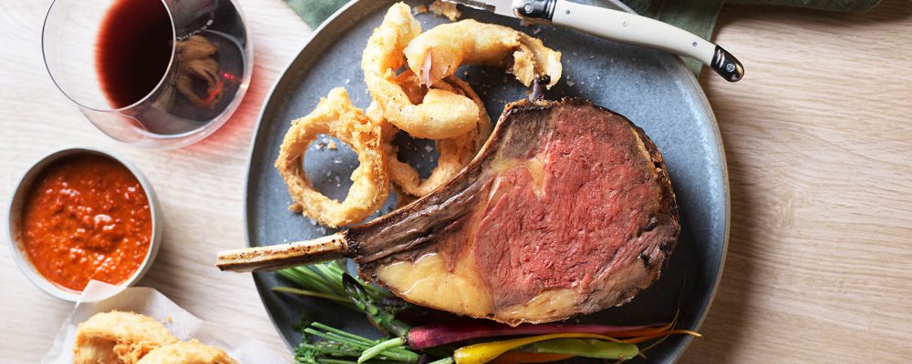 Rib Roast, Salsa Rossa and Fried Onion Rings Recipe | Harvey Norman
