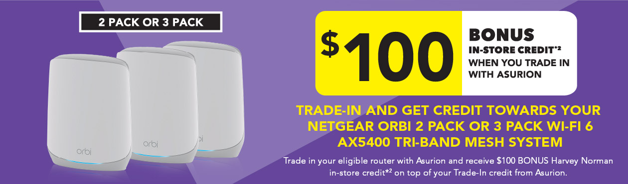 NETGEAR Orbi Tri-band AX5400 WiFi 6 Mesh System | Harvey Norman