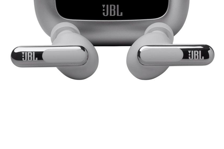 JBL Live Beam 3 True Wireless ANC Earbuds with Screen - Silver | Domayne