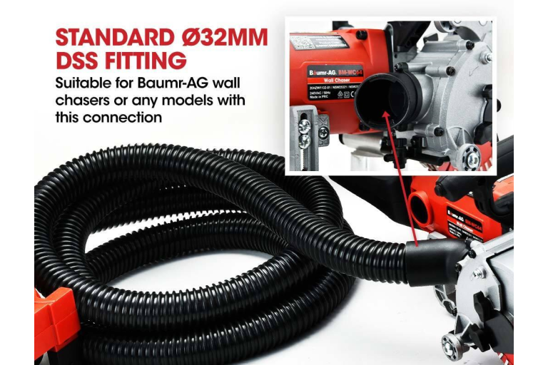 BAUMR-AG Vacuum for Wall Chaser Standard 32mm Concrete Chasing Dust ...