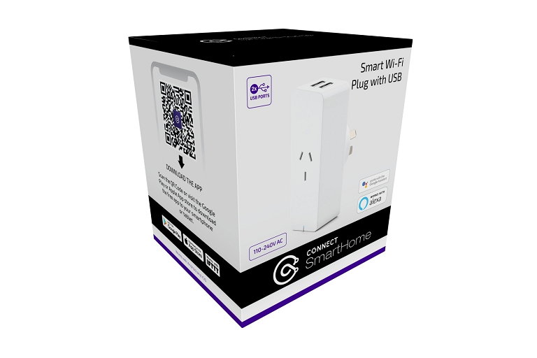 Connect Smart WiFi Plug with Dual USB Charging Port | Harvey Norman