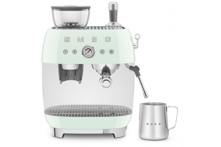 Smeg ‘50’s Style’ Coffee Machine with Built in Grinder - Pastel Green ...