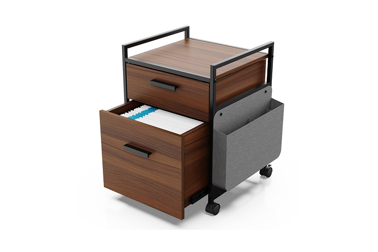 Eureka Rolling File Cabinet - Walnut | Harvey Norman