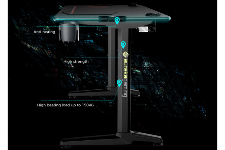 Eureka Ergonomic GIP-44B Gaming Desk - Black | Harvey Norman