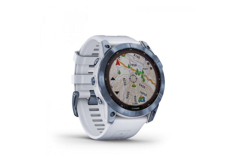 Garmin Fenix 7X Sapphire Solar Watch - Mineral Blue Titanium with ...