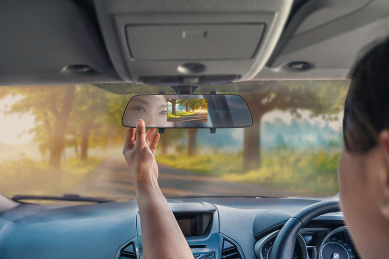 Parkmate 5-inch Touch Screen DVR Mirror with FHD Front & Rear Cameras ...