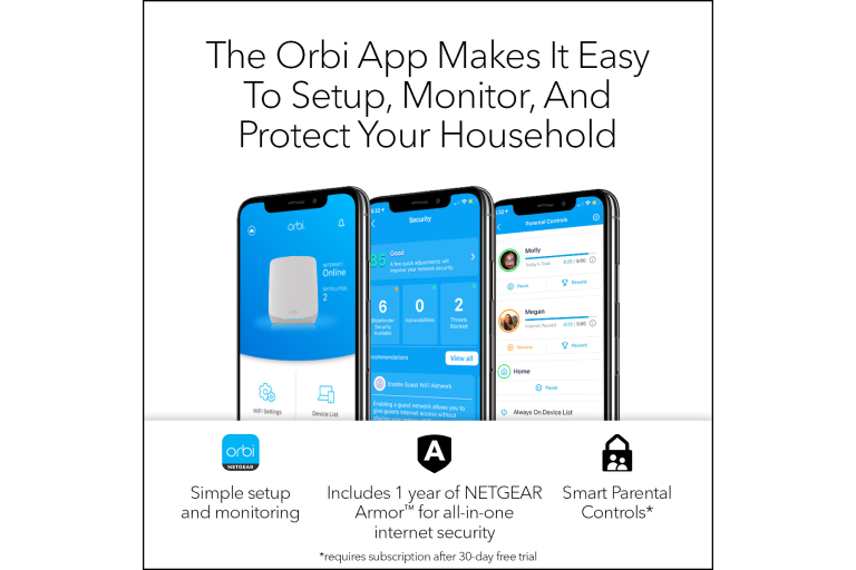 NETGEAR Orbi 2-Pack Tri-Band Mesh WiFi 6 System | Harvey Norman