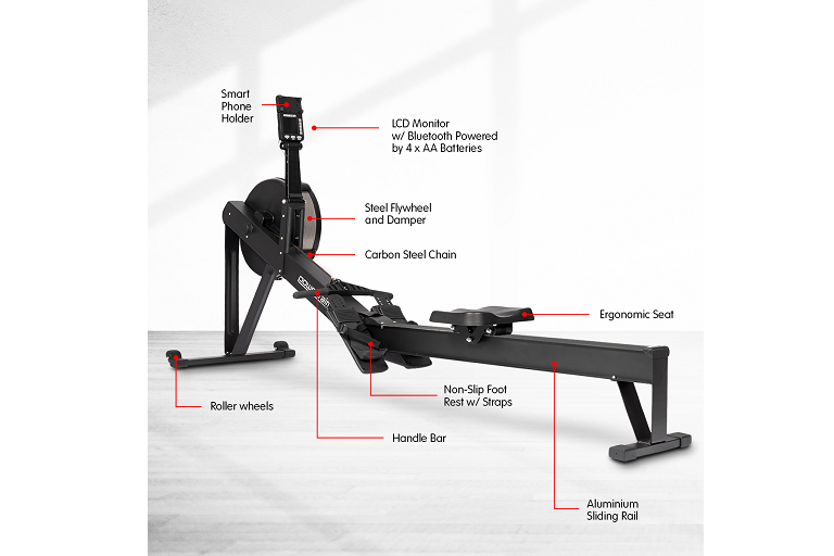 Powertrain Air Rowing Machine Resistance Rower | Harvey Norman