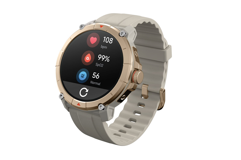 Ryze Trek Smart Watch - Gold with Sand/White Strap | Joyce Mayne