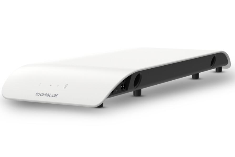 BlueAnt SoundBlade Under Monitor SoundBar - White | Harvey Norman