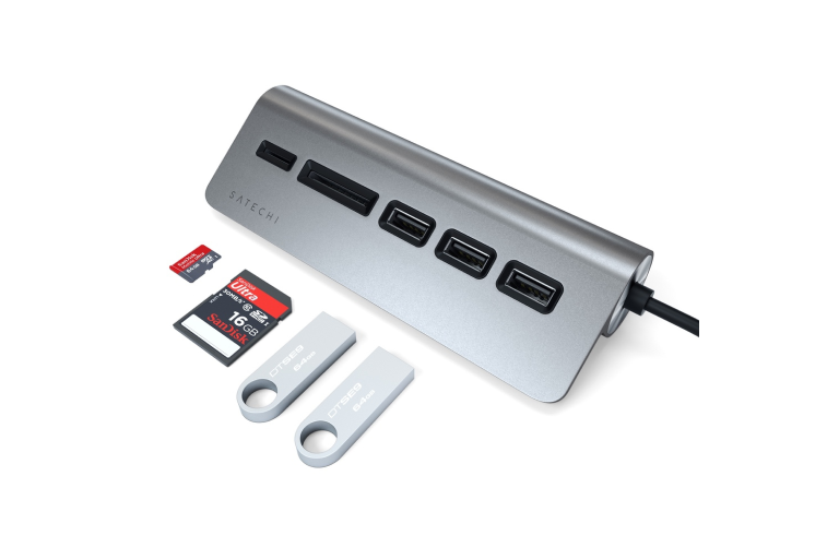 Satechi USB-C Combo Hub for Desktop - Space Grey | Harvey Norman